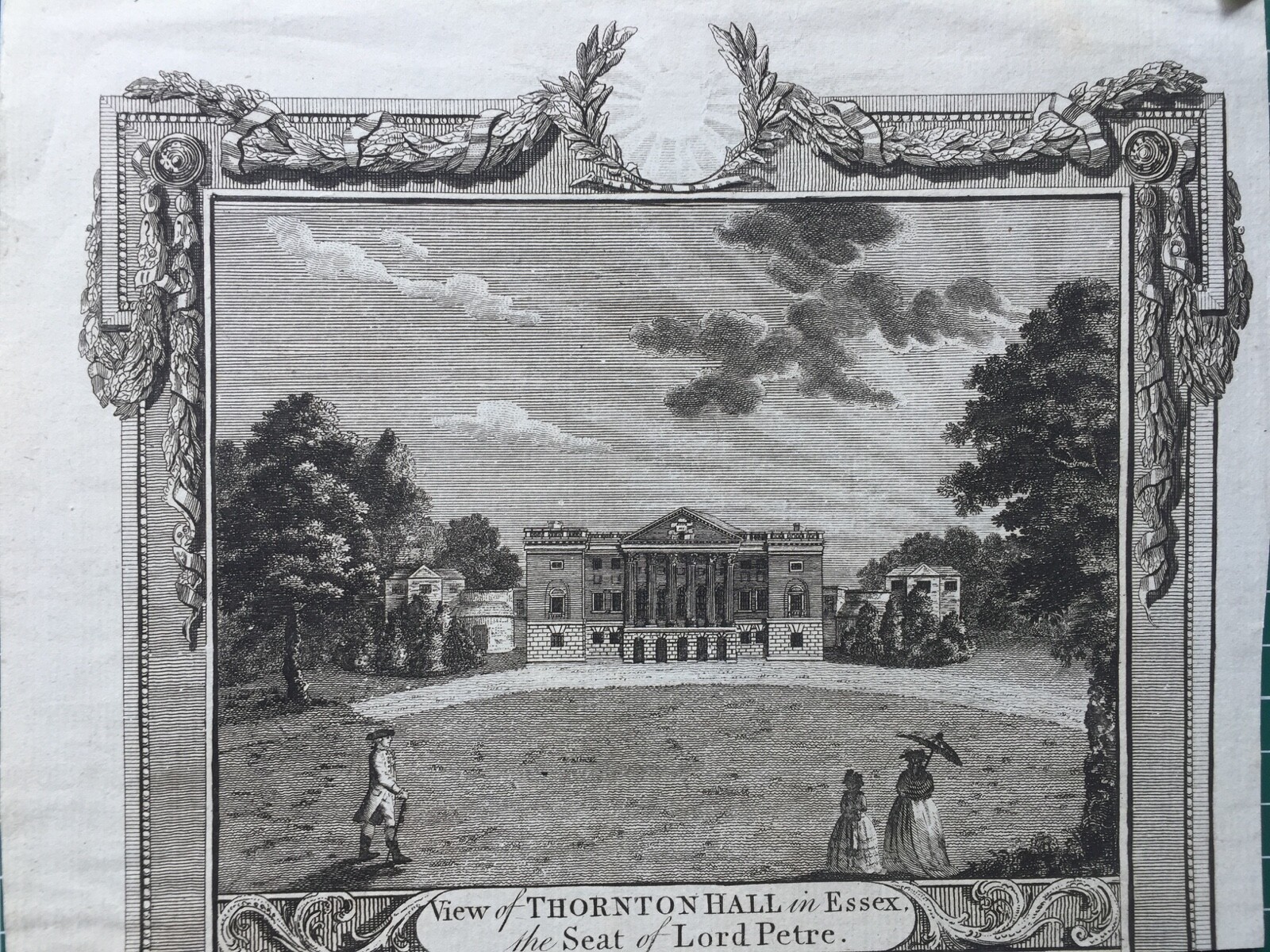 1784 Antique Print; View of Thorndon Hall, Ingrave, Essex | eBay
