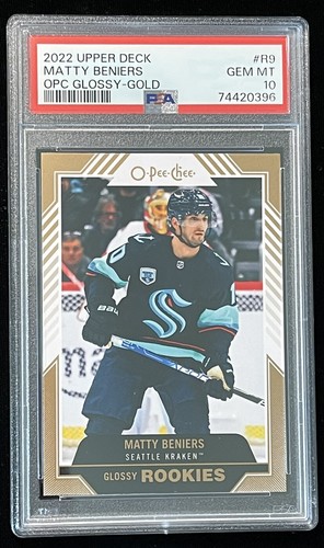 Matty Beniers 2022 O-Pee-Chee OPC Glossy Gold Rookie #R9 PSA 10 GEM ...