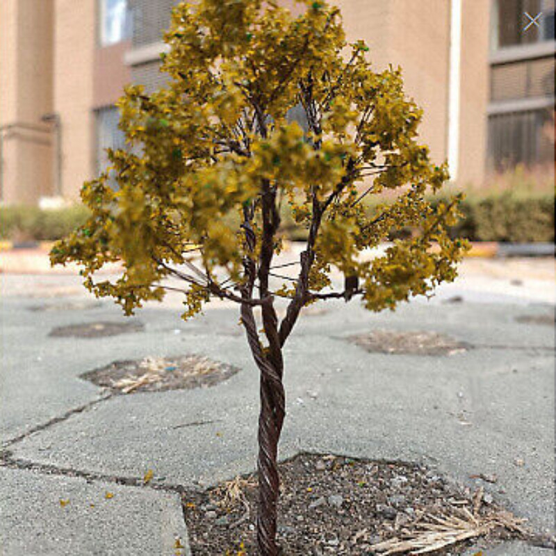 4PC 3-14CM Miniatures Autumn Trees HO/OO Scale Withered Leaf Plants ...