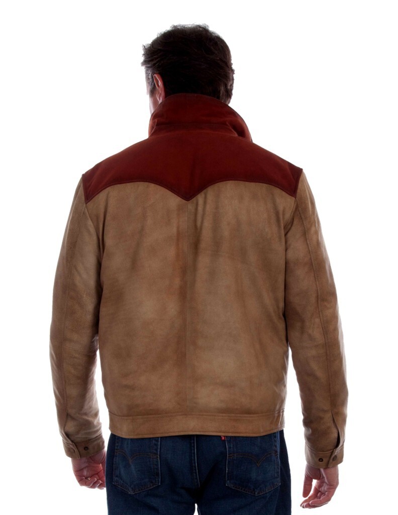 Scully Western Jacket Mens Two Tone Leather Zip Front F0_2026 | eBay