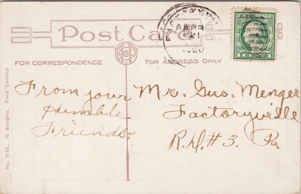 Ford Comic Man Admiring Automobile WITT Artist #2153 Ford Comics ...