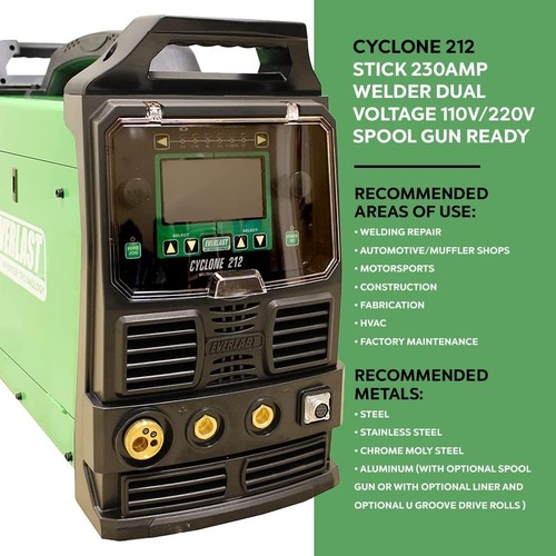Everlast Cyclone 212i Stick 230amp welder dual voltage 110v/220v spool ...