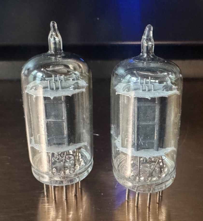 Lot of 2 RCA 12AX7 Vacuum Tubes Angled D Getter Long Black Plates ...