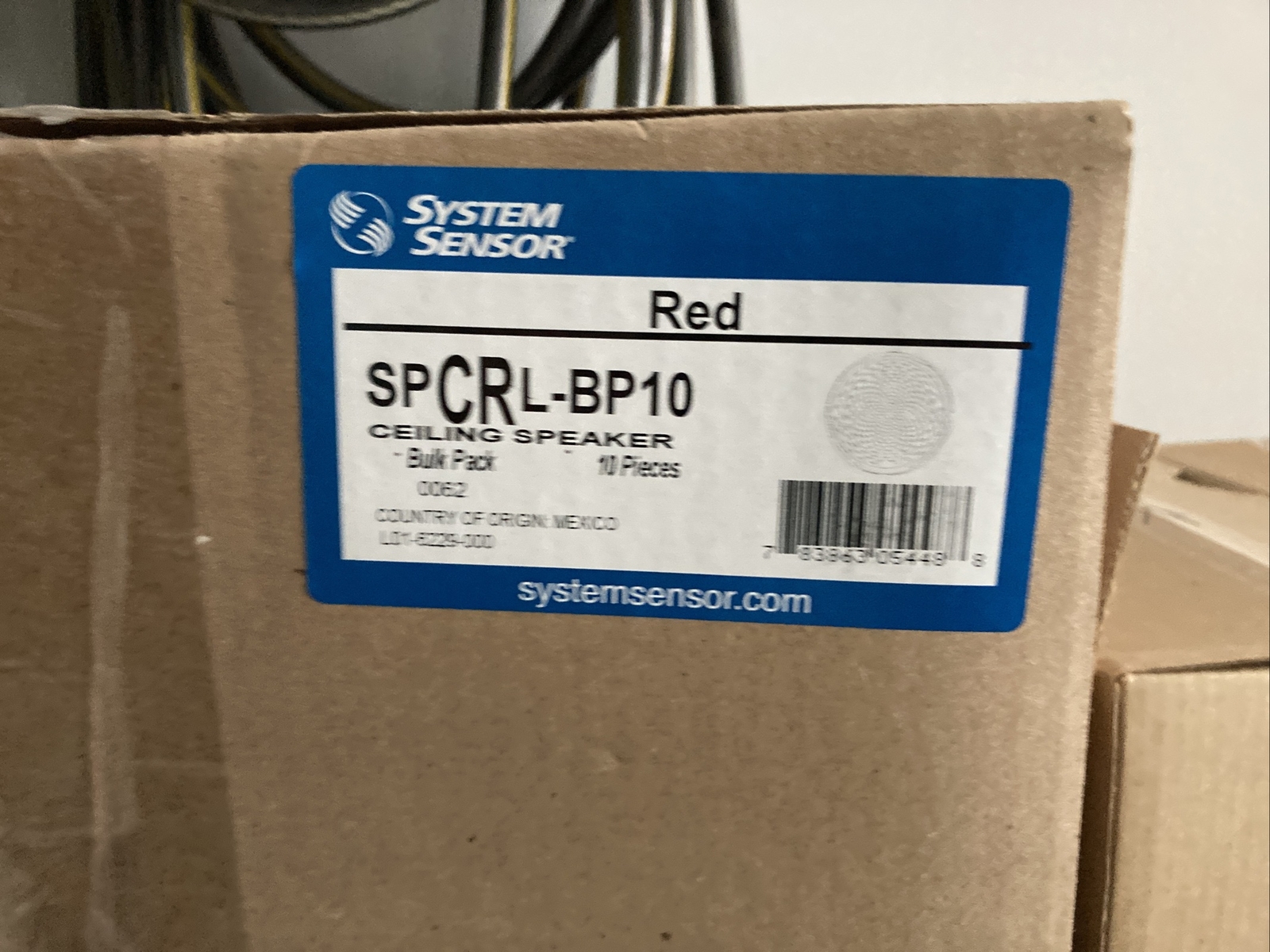 SYSTEM SENSOR SPCRL-BP10 - Speaker Only, Ceiling, Red, Bulk Pack of 10 ...
