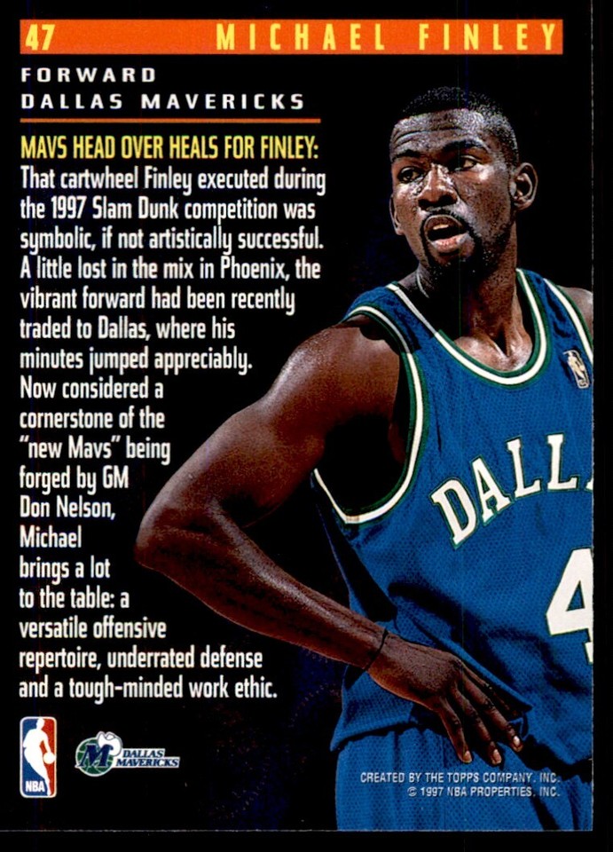1997-98 Topps Members Only Michael Finley Dallas Mavericks #47 | eBay