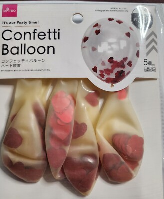 Daiso confetti balloon (5 Balloons) per pack New and unopened 30 cm 12 ...