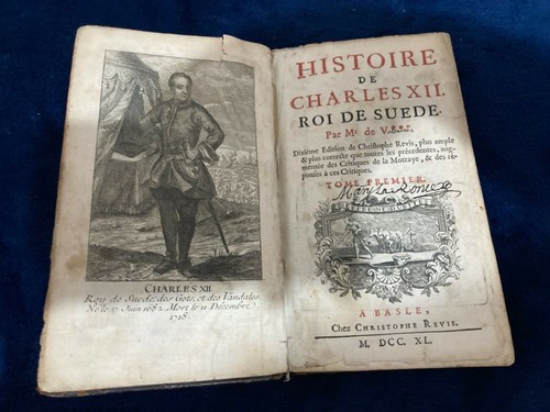 HISTOIRE DE CHARLES XII ROI DE SUEDE EN 2 TOMES A BASLE 1740 CHRISTOPHE ...