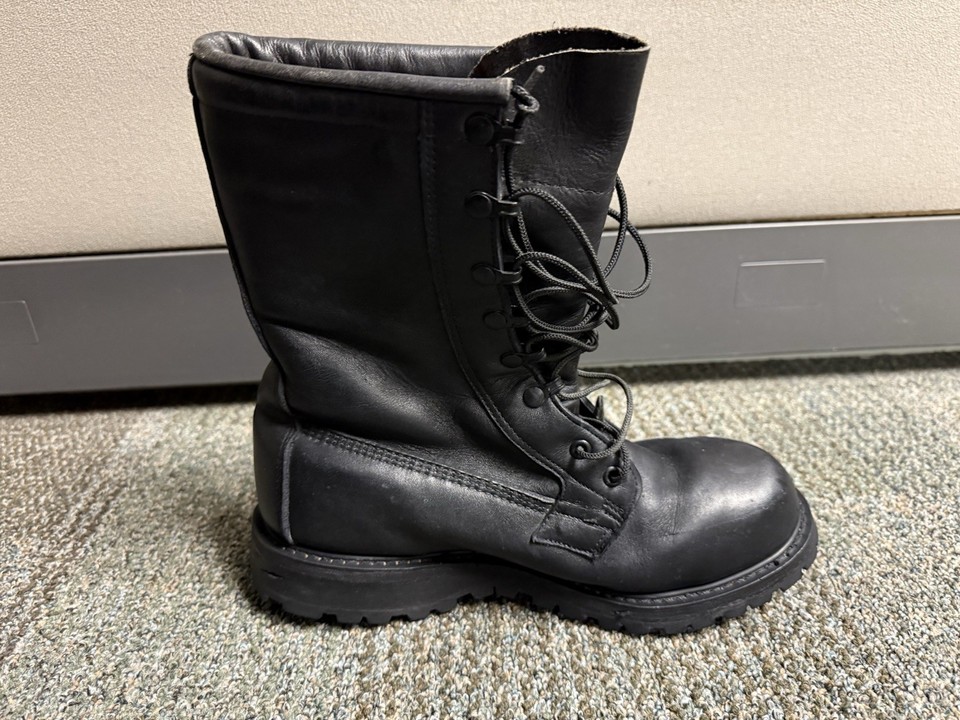 US MILITARY ISSUE COMBAT BOOTS 2-97 COLD INSULATED BLACK LEATHER VIBRAM ...