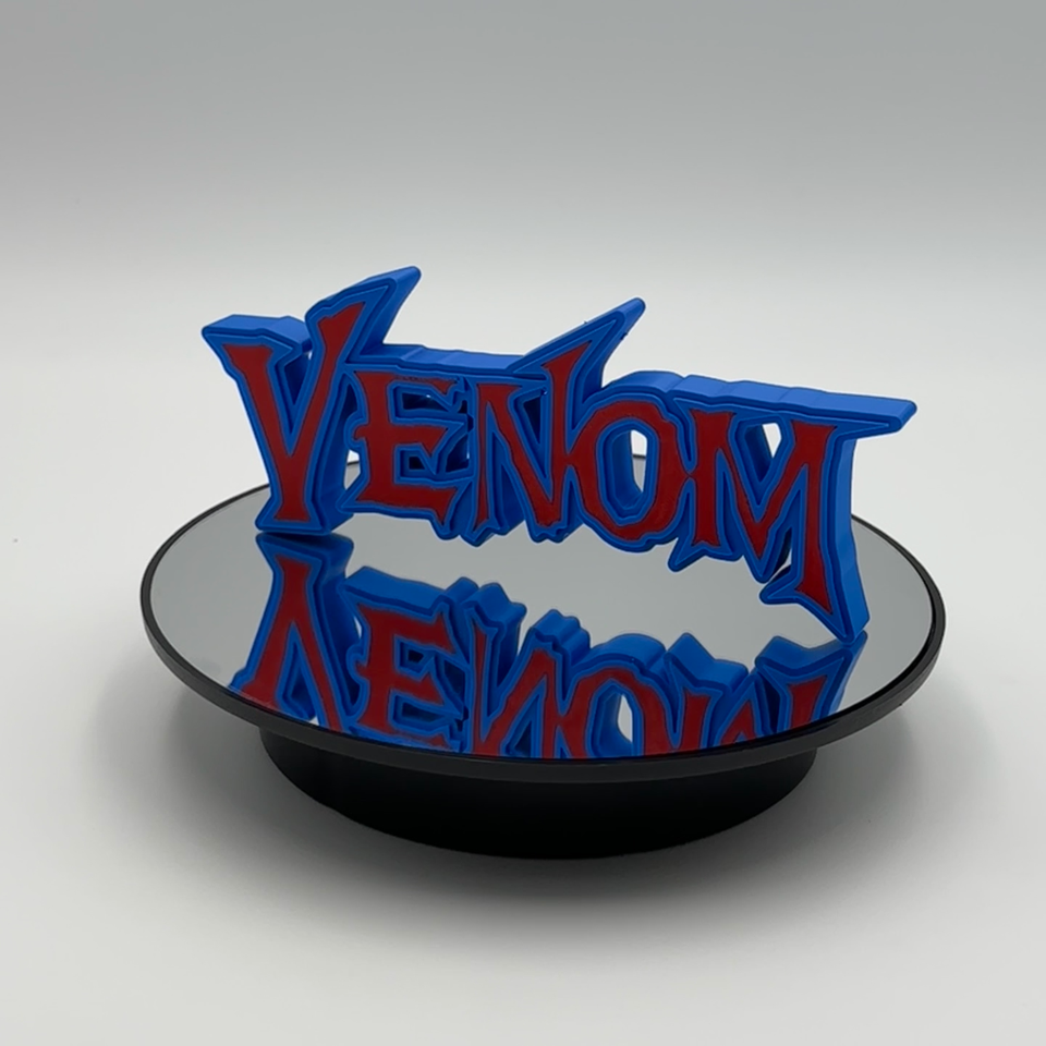 Marvel Venom Logo 3D Printed Sign Spider Man Comic Desk Room Display ...