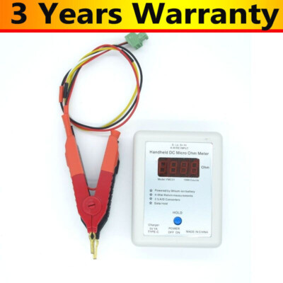 YMC01 DC Ohm Meter Low Resistance Tester + 4-Wire Testing Big Clip ...