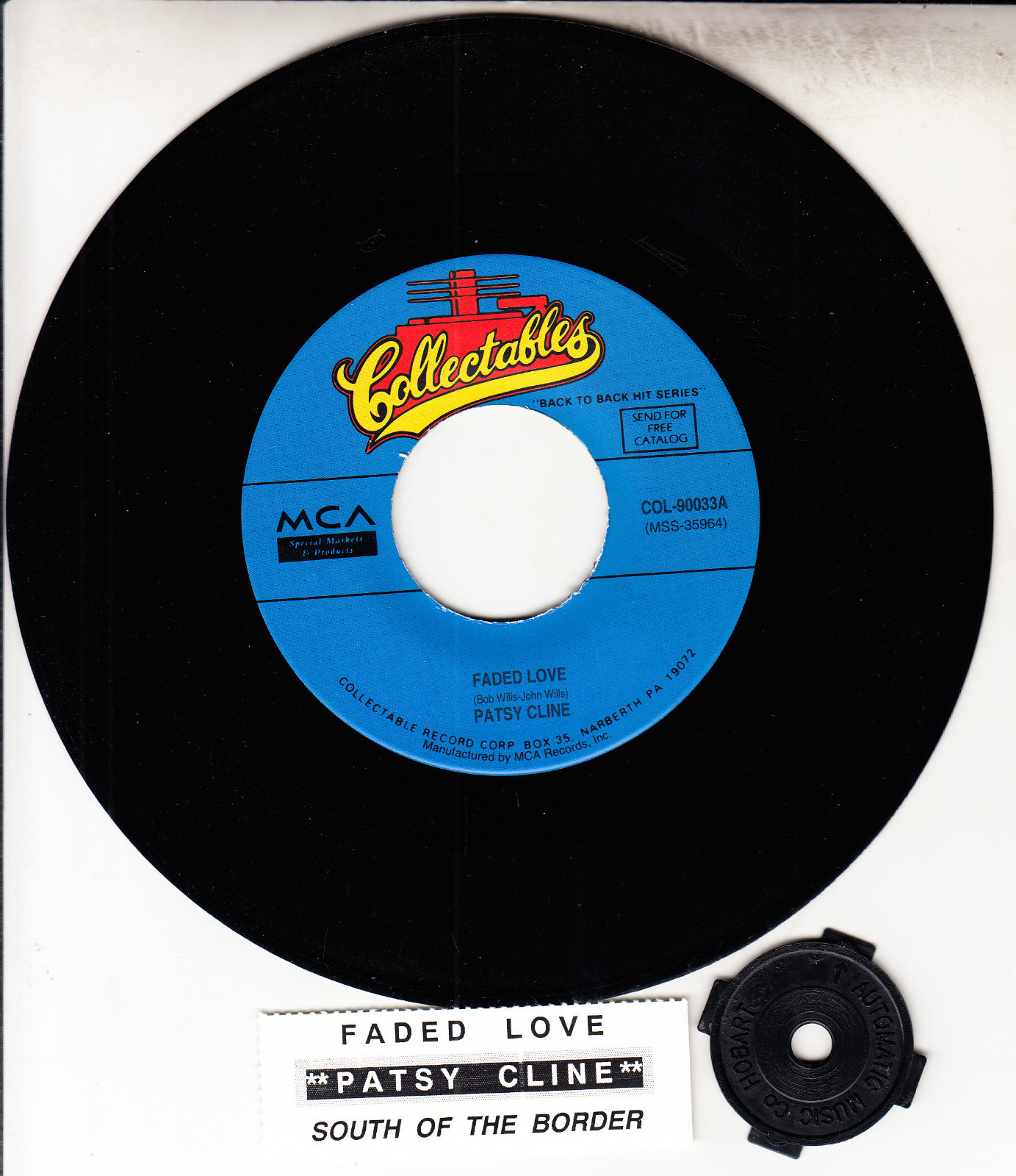 PATSY CLINE Faded Love & South Of The Border 7" 45 record NEW + juke ...