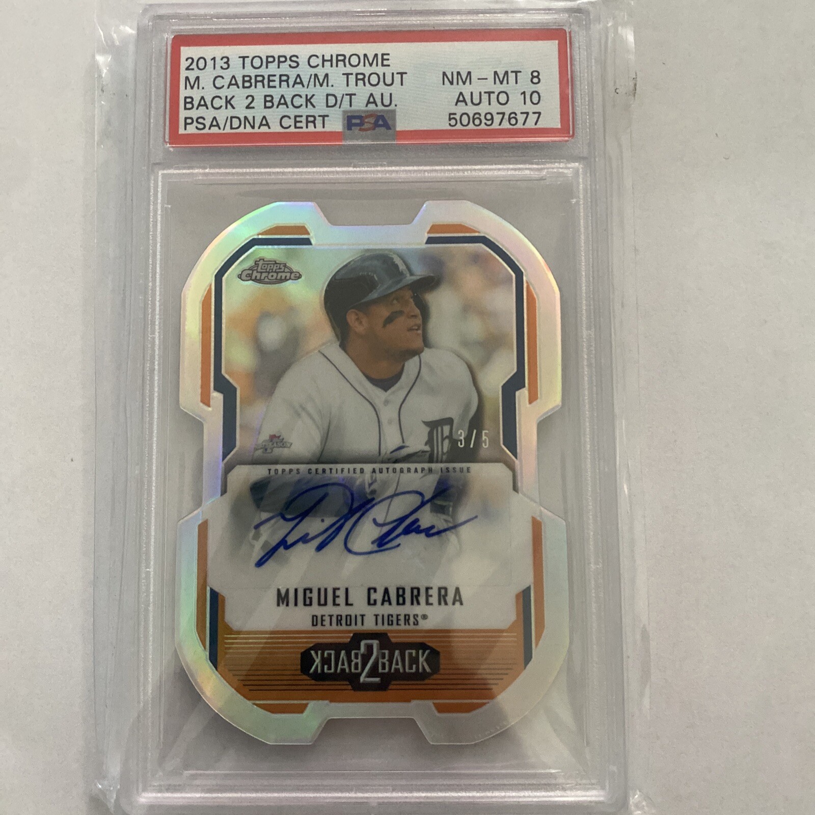 2014 TOPPS CHROME BACK TO 2 BACK MIKE TROUT / Miguel Cabrera DUAL AUTO ...