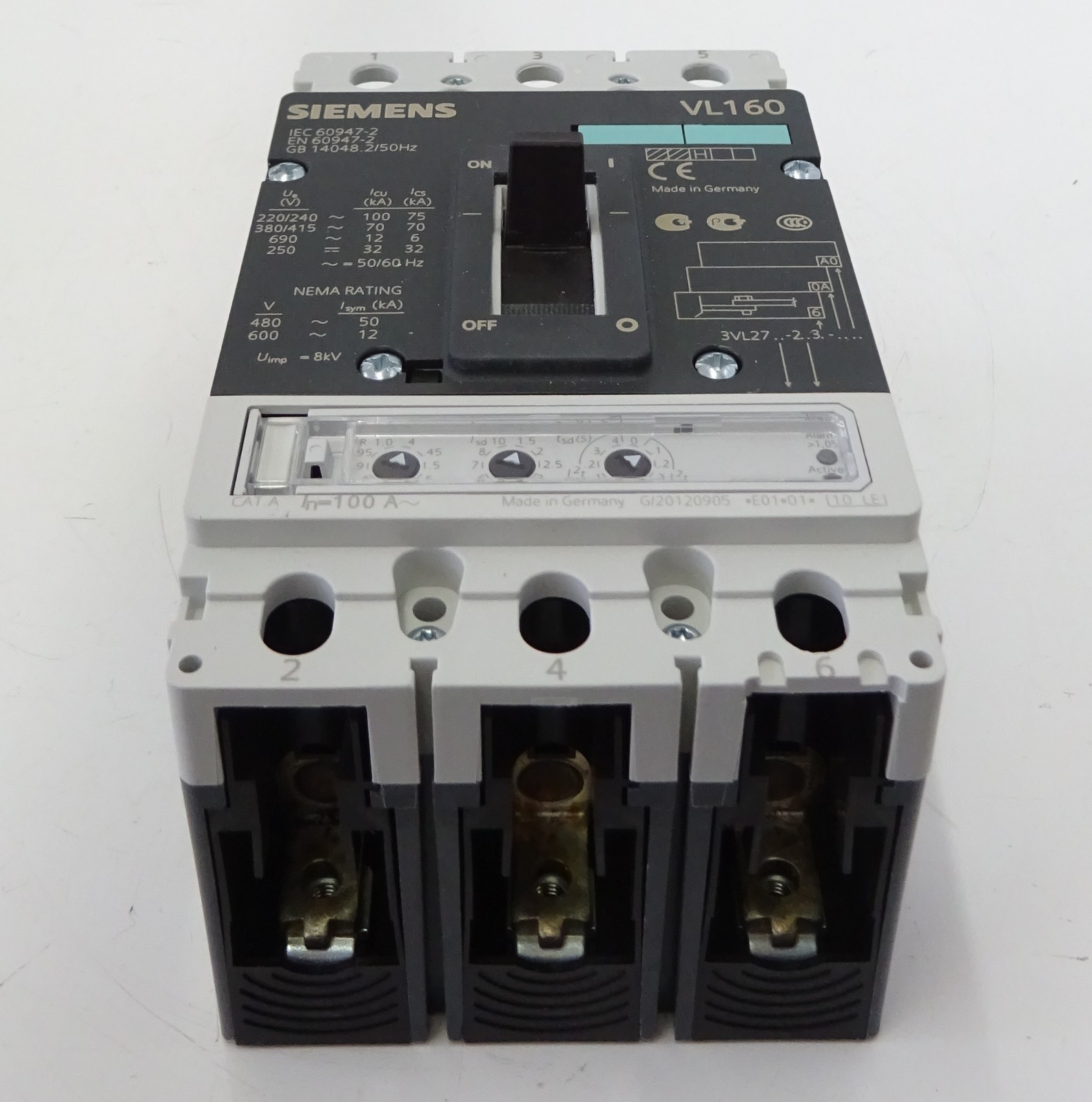 SIEMENS VL160 Leistungsschalter 3VL2710-2LE36-0AA0 Circuit Breaker 100A ...