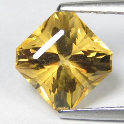 3.75Cts Stunning Natural Citrine 9.2mm Cushion Barion Cut Brazil ...