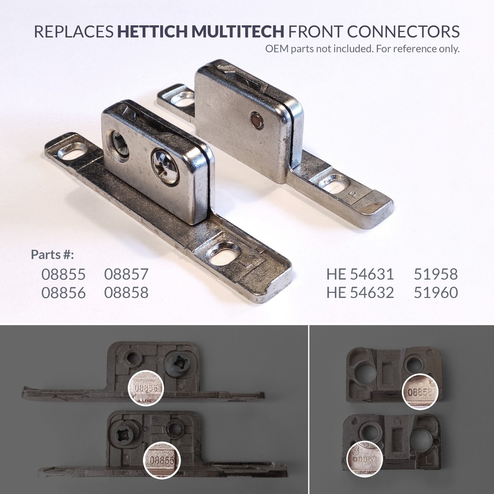 Drawer Front Connector Bracket Replacement Kit Compatible with Hettich ...