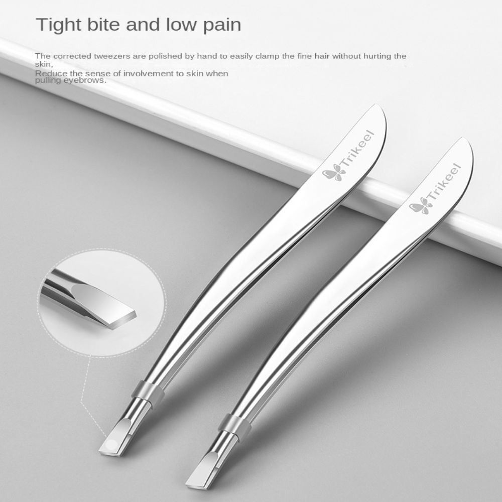 Anti-fingerprints Eyebrow Tweezers Stainless Fine Hairs Puller Makeup ...
