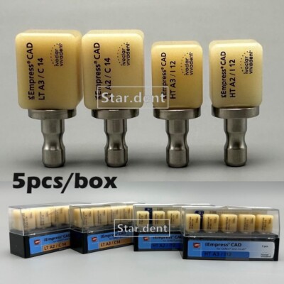5pcs Dental Lab Emax Crown Glass IPS Empress CAD Ceramic Blocks Cubes ...