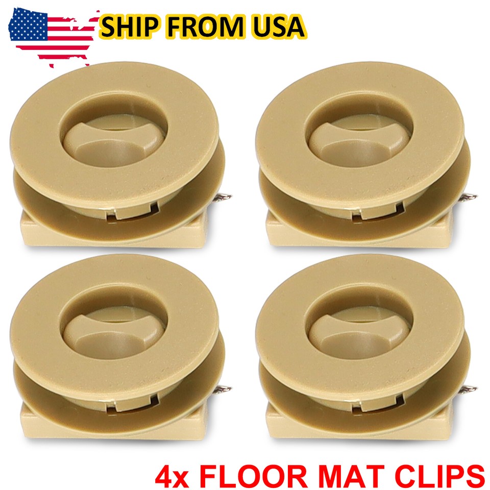4Pcs Car Floor Holders Beige Clip Floor Mat Fixing Clamp Grips Fastener ...