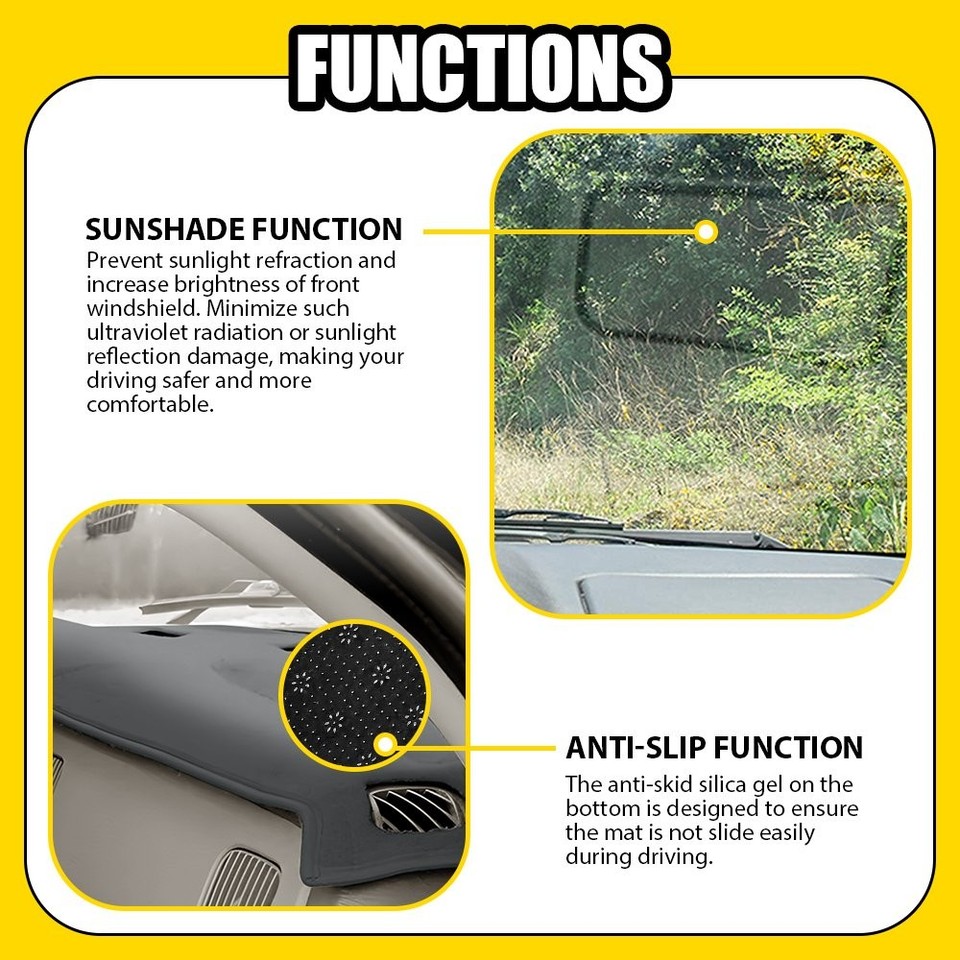 Dash Cover Interior Dashboard Mat Pad For 2002-2008 Dodge Ram 1500 2500 ...