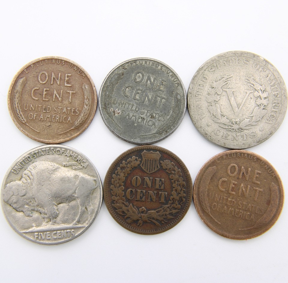 Starter 6 Coin Collection Lot - Actual Coins Shown - Assorted Vintage ...