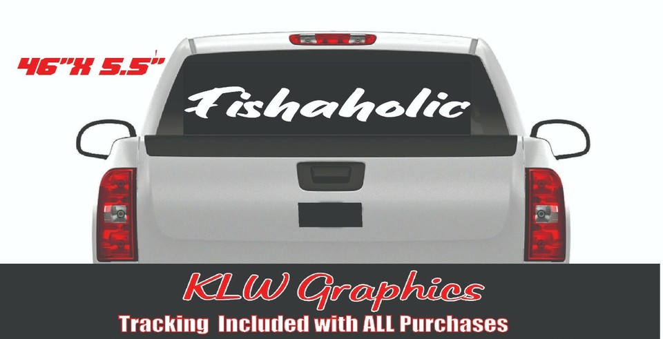 Fishaholic Decal Sticker Diesel Truck 6.6L Boat Crank Bait Pole Catfish ...