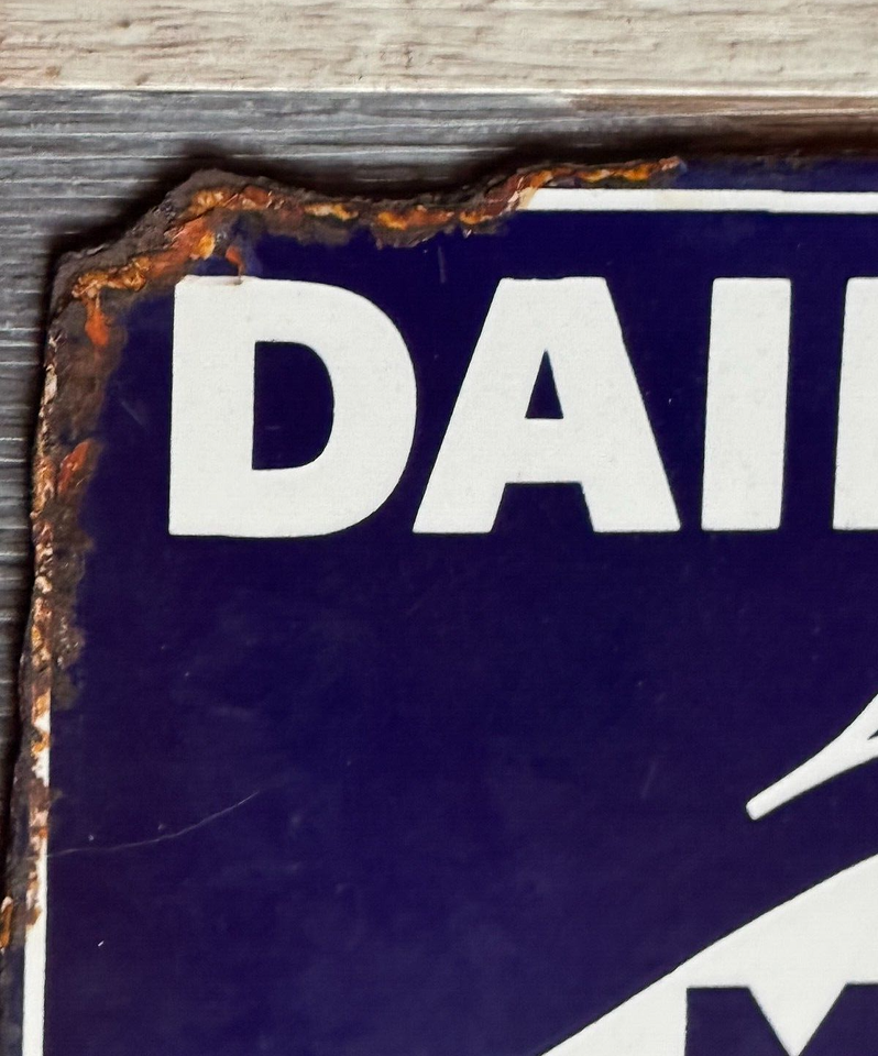 Vintage Dairymen’s League Member Milk Dairy Cow Farm Porcelain Metal ...