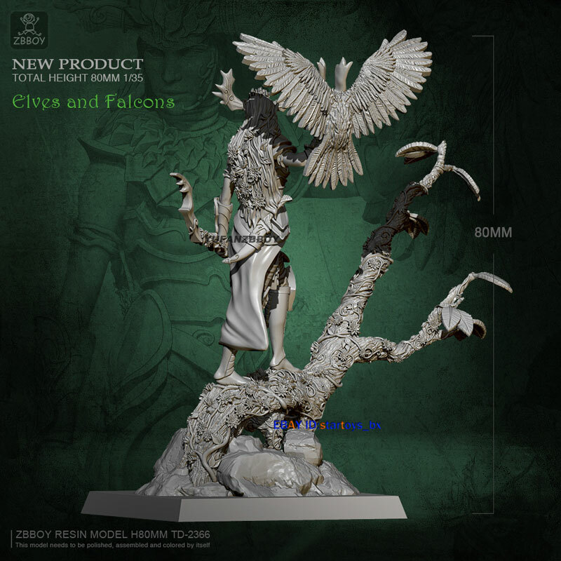 Unpainted 1/35 Scale Resin Female Hunter 80MM Model Kits GK Unassembled ...