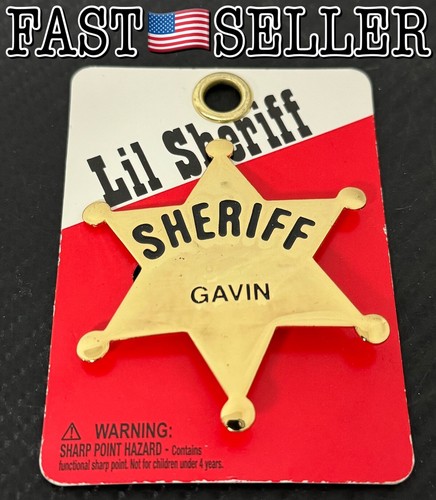 Swibco Vintage Brass Lil Sheriff Star Badge Engraved “Gavin" - NEW ...