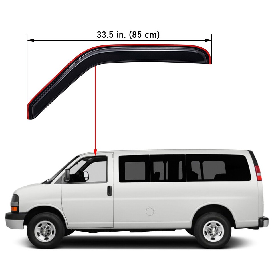 For 1996-2025 Chevy Express 2500 3500 In-Channel Rain Guard Window Vent ...