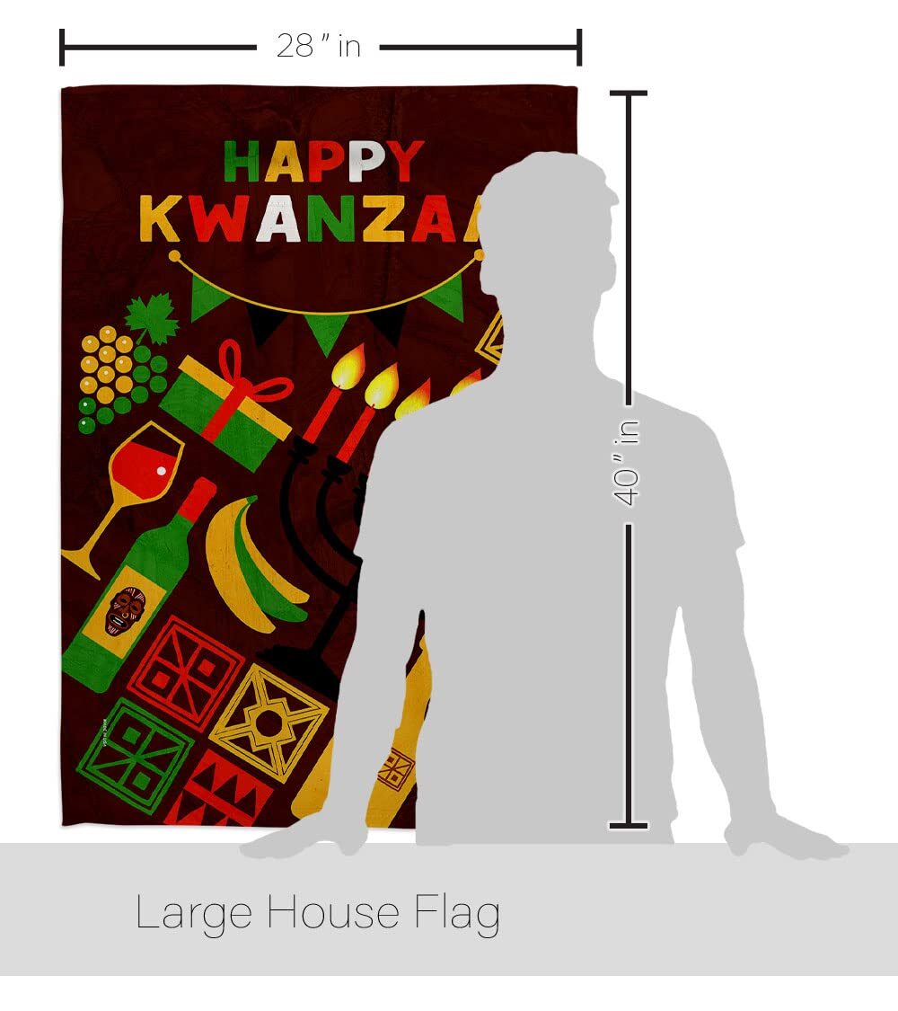 Kwanzaa Mazao House Flag 2 pcs Pack Black History Kinara Candles ...