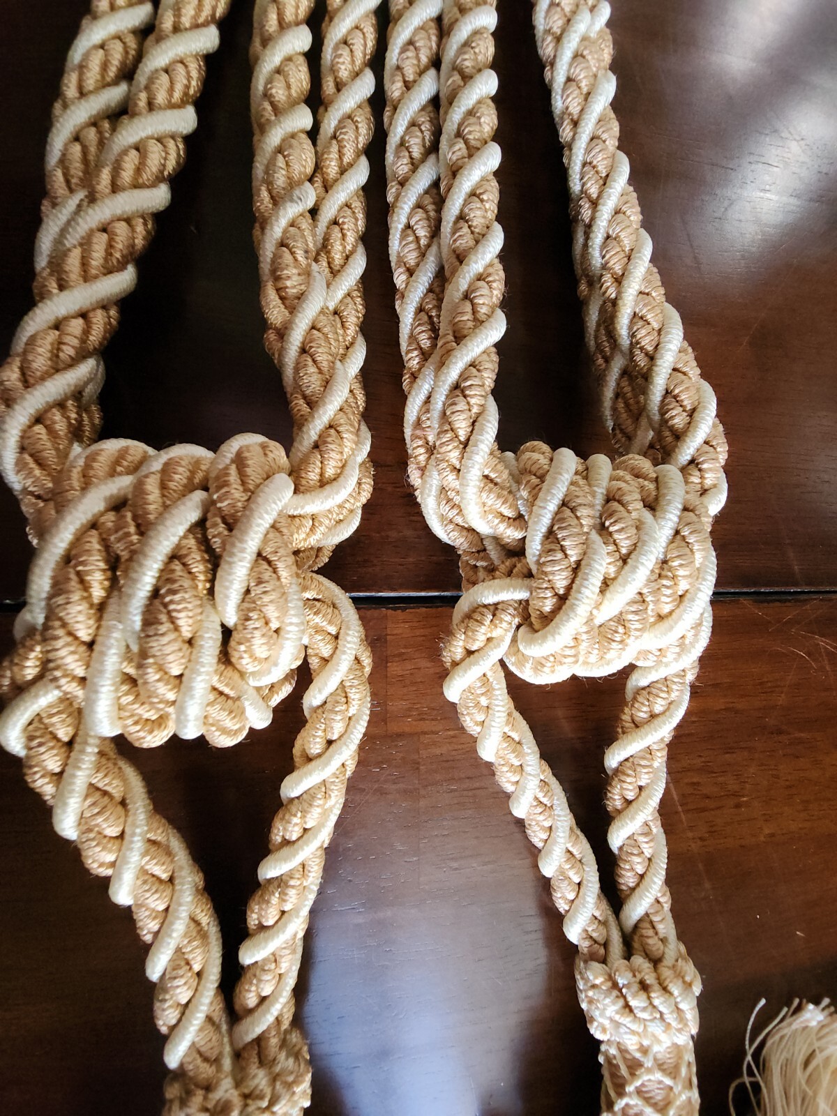 Window Curtain Tassel Tie Back Drapery Rope Cord Tassels Beige Gold ...