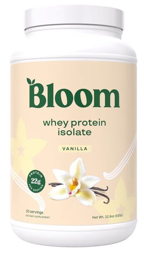 Bloom Nutrition Whey Isolate Protein Powder Vanilla Pure Post Workout ...