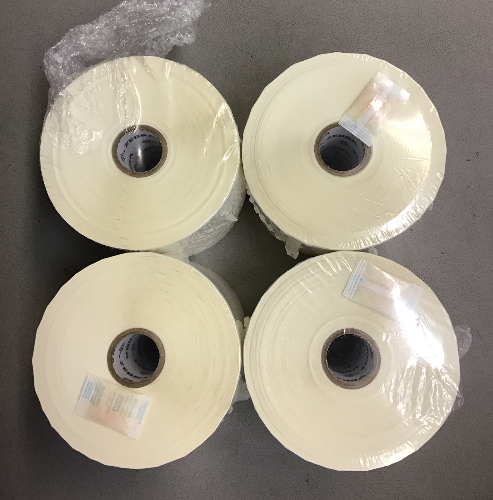 Lot Of 4 Zebra 10034298 Labels 3.75” X 0.938” 2195 Labels Per Roll (R14 ...