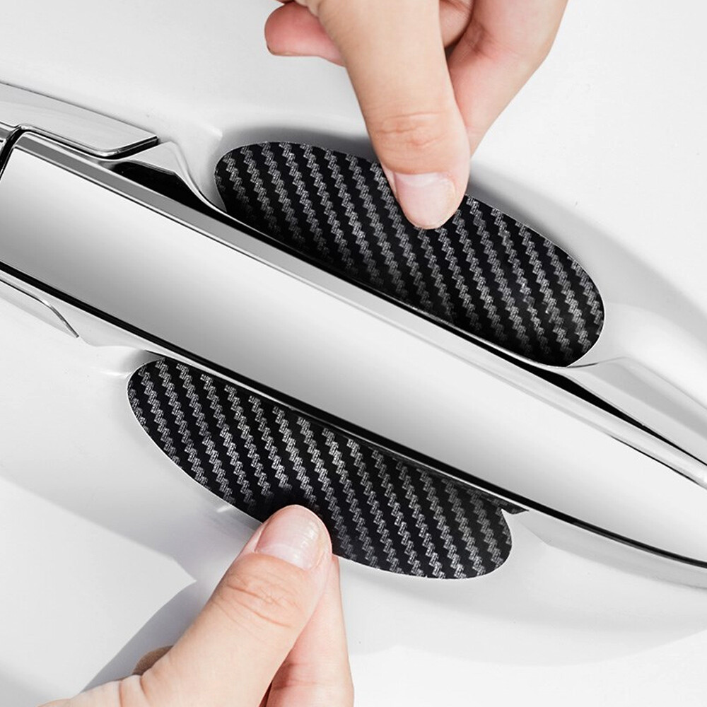 4x Car Door Handle Protector Film Anti-Scratch Carbon Fiber Stickers ...