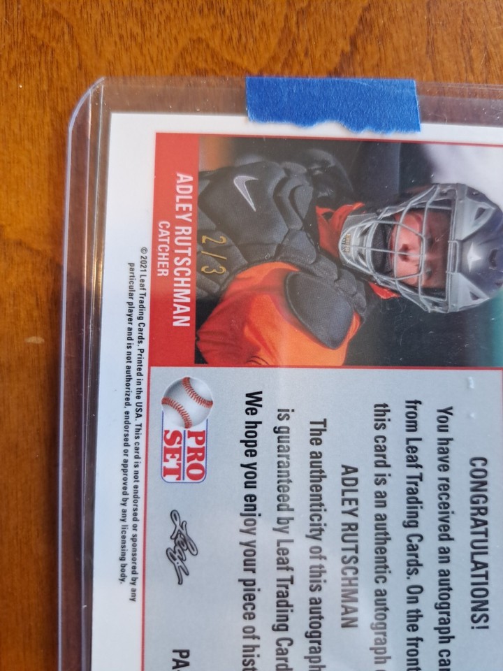 2021 Pro Set Adley Rutschman Auto Red White Blue Cracked Ice /3 | eBay