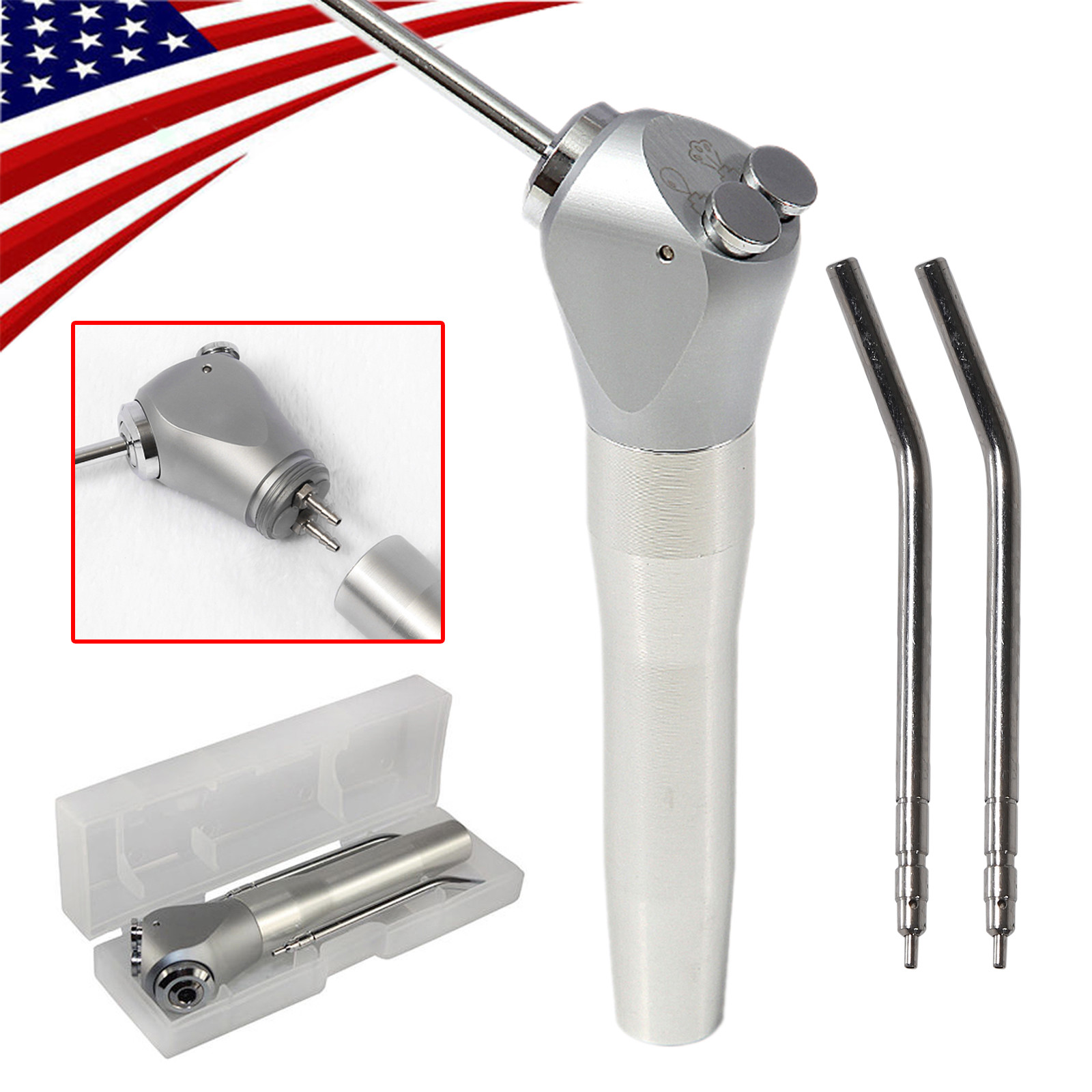 Dental Air Water Spray Triple 3 Way Syringe Handpiece with 2 Nozzles ...