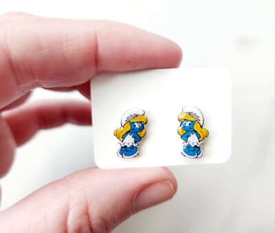 Smurfette Stud Earrings | eBay