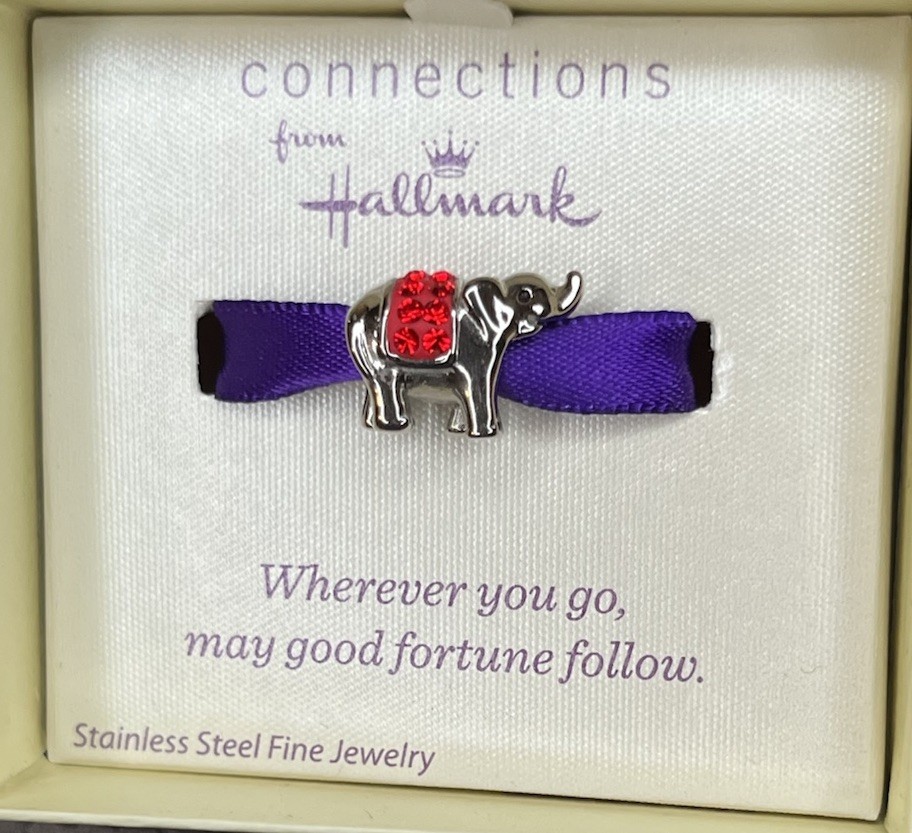 Hallmark Connections Stainless Steel Elephant Charm With Crystal ...