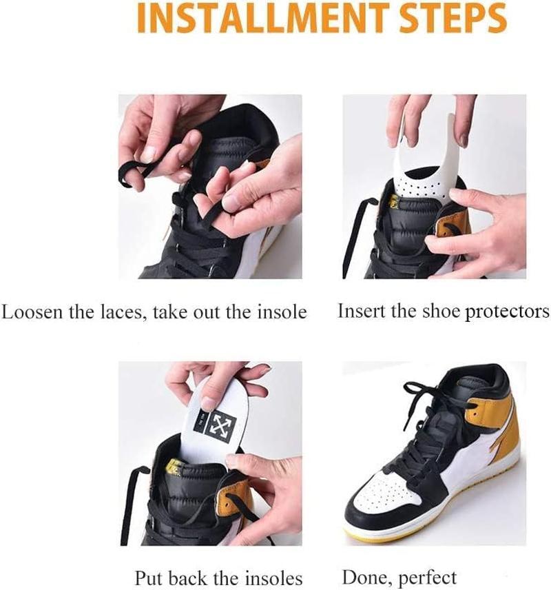 6 Pairs Shoe Crease Protectors for Air Force 1 & Jordan 1, White+black ...