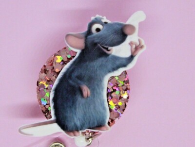 Remy Ratatouille Chef Linguini Badge Reel ID Holder Nurse Teacher Tech ...