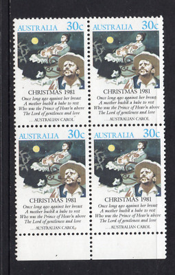 1981 Australia Decimal (Mint) Stamps - Christmas Thirty cents 30c block ...