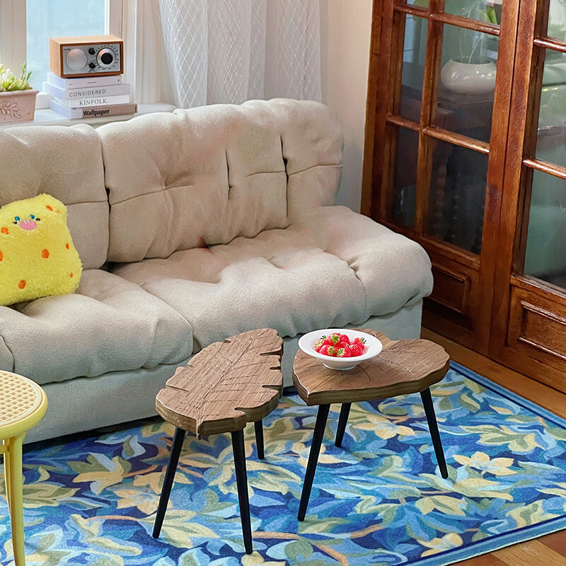 1:6 Dollhouse Mini Carpet Vintage Leopard Print Tapestry Furniture ...