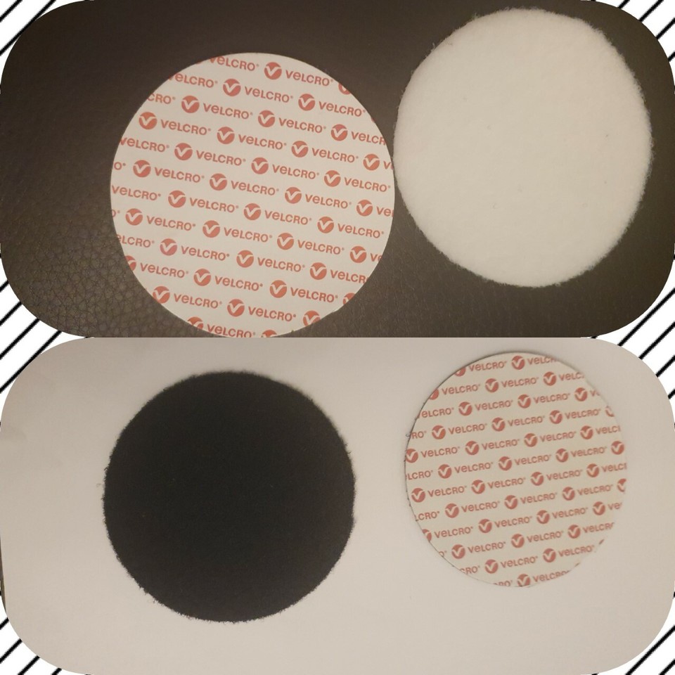 VELCRO® 100mm Round Hook & Loop Pads – Self-Adhesive Circles – Black or ...