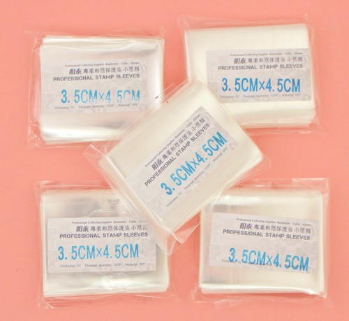 500 Pcs 35mmx45mm Stamp Sleeves Holders Stamp protection High Quality ...
