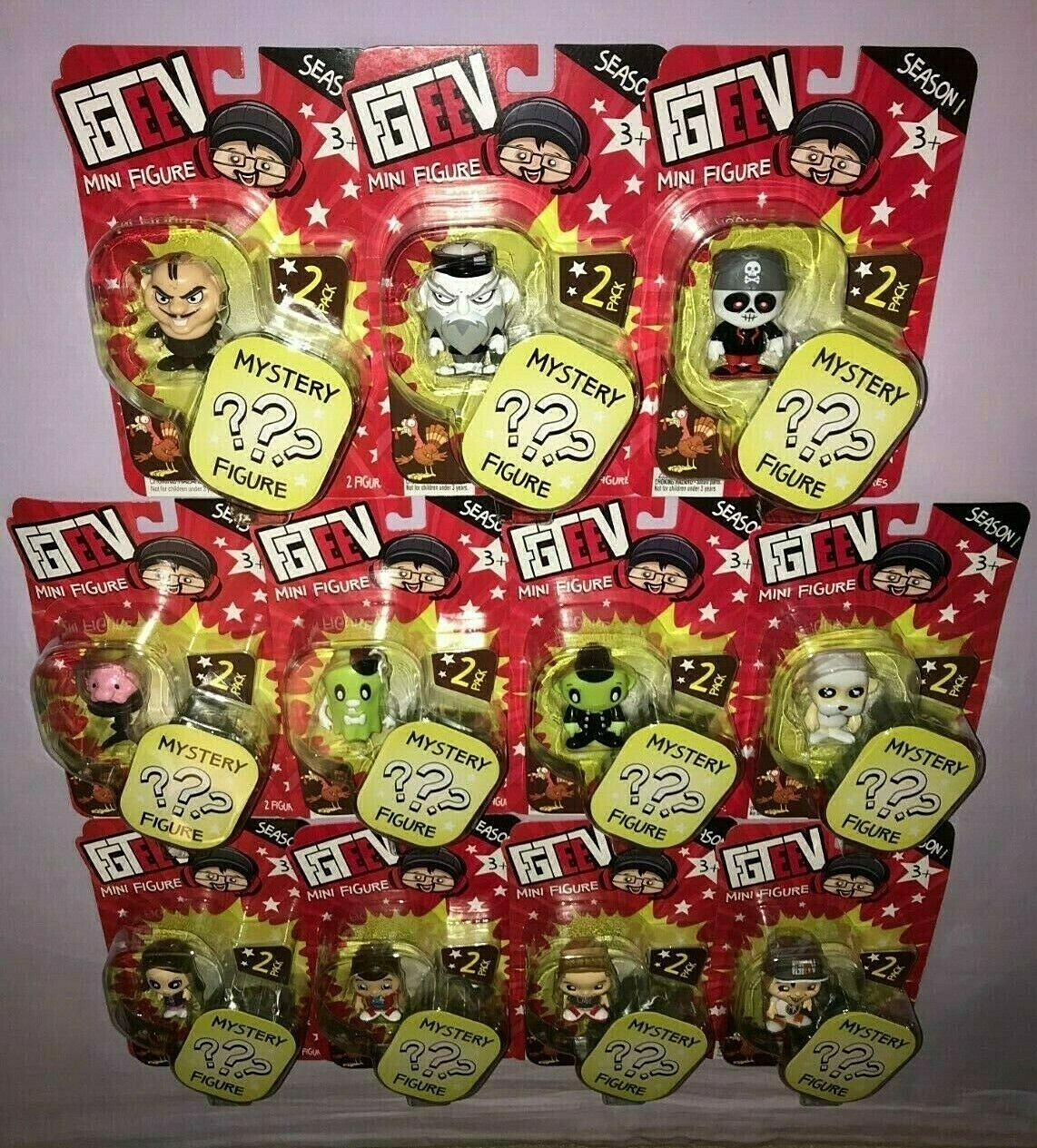 12x FGTEEV MINI FIGURES MIKE / GLOW SPOOKAS EVIL ZEEBUB BLOBBYFISH ...