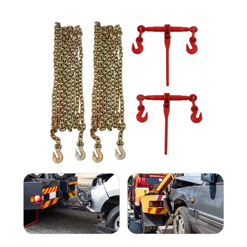 2X Chain and Binder Kit Ratchet Load Binder 5/16"-3/8" 10ft Chains ...