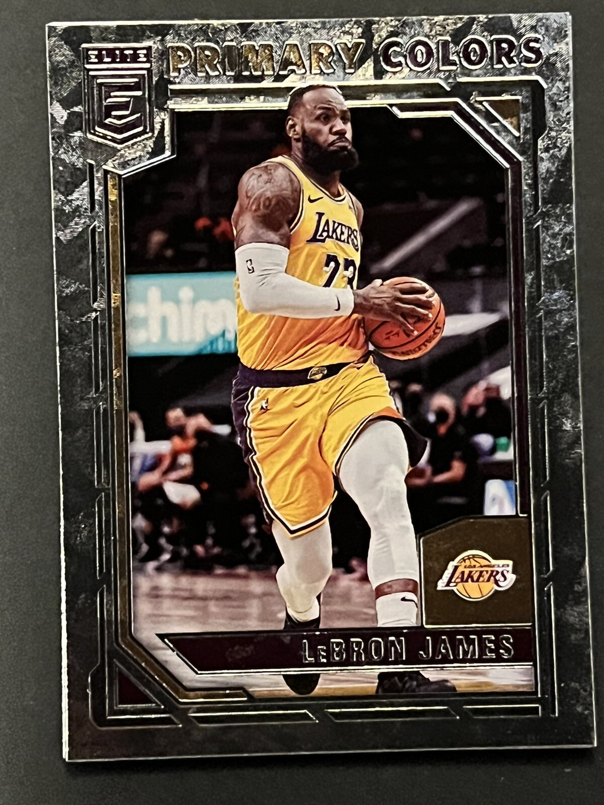 2021-22 Elite Lakers LeBron James #2 SP Silver Foil Primary Colors ...