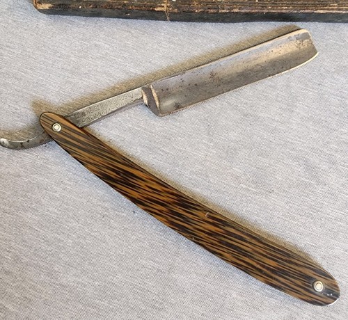 Antique Eugene Berminghaus Bayonet Steel Straight Razor w George ...