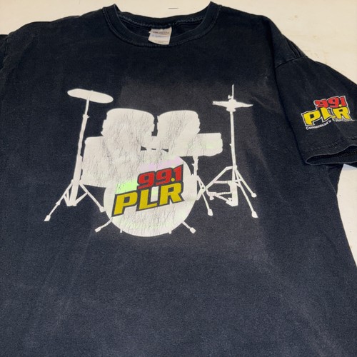 Vintage WPLR 99.1 Connecticut Rock Radio Station Drum Set Black Promo T ...