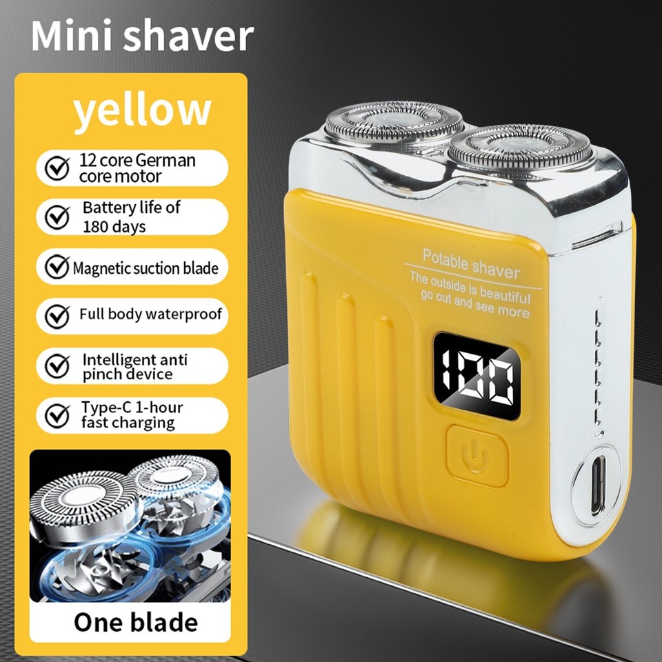 Electric Smart Shaver Mini Dual Blade Digital Display Rechargeable ...